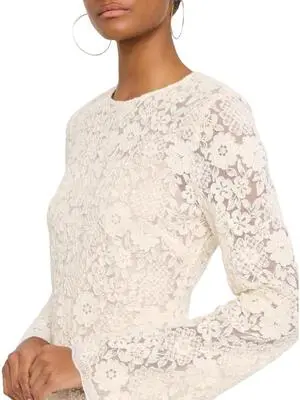 Veronica Beard Teresia Floral Lace A-line Minidress - Dove
