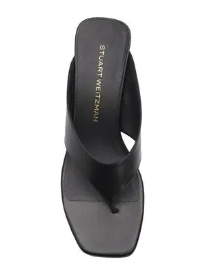 STUART WEITZMAN 50mm Vinnie Leather Thong Sandals - Black