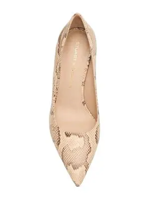 STUART WEITZMAN 85mm Stuart Power Snake-embossed Leather Pumps
