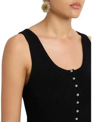 TOCCIN Eden Ribbed Peplum Tank Top - Jet
