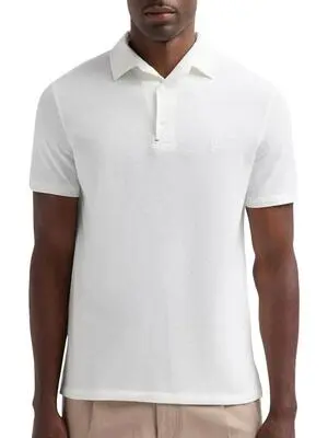 Isaia Apos;s Cotton Piqué Polo Shirt - Open White