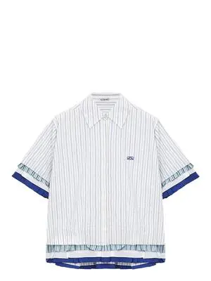 Loewe Short-sleeve Layered Button-down Shirt White Multi