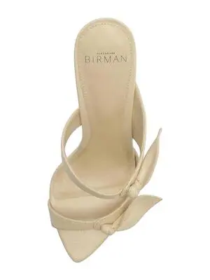 ALEXANDRE BIRMAN 85mm Magnolia Leather Mules - Eggshell