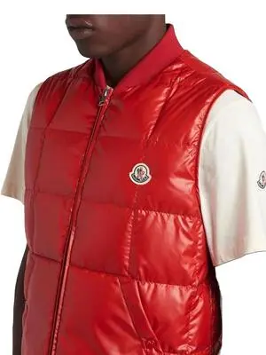 Moncler Apos;s Matte Polyester Quilted Vest - Ketchup