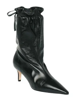 Cinq À Sept 60mm Alex Scrunched Crinkled Leather Mid-calf Boots - Black