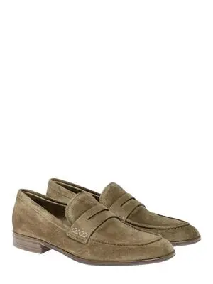 GIANVITO ROSSI Apos;s George Suede Penny Loafers - Camel