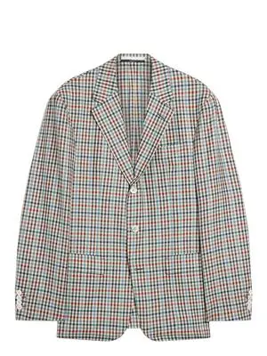 Dunhill Apos;s Wool And Cashmere Check Single-breasted Blazer - Bone