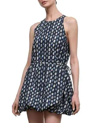 Staud Molly Cotton Bubble-hem Mini Dress - Glasswork