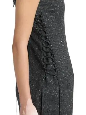 Alexander McQueen Sleeveless Laced Sheath Dress - Grey