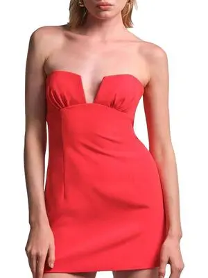 Bcbgmaxazria Ramone Strapless Sweetheart Mini Dress - Flame