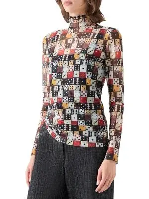 Akris Dice Print Tulle Top - Multicolor