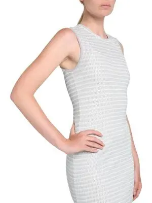Alexander McQueen Sleeveless Shimmer A-line Midi Dress - Silver