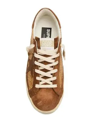 GOLDEN GOOSE Super-star Raffia And Suede Low-top Sneakers