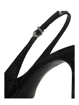 Schutz 90mm Paola Snake-embossed Leather Slingback Pumps - Black