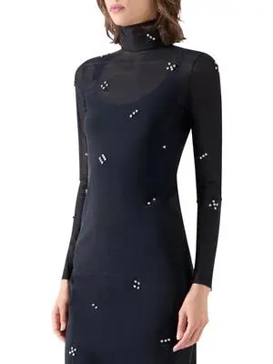 Akris Diamond Dice Dot Top - Black