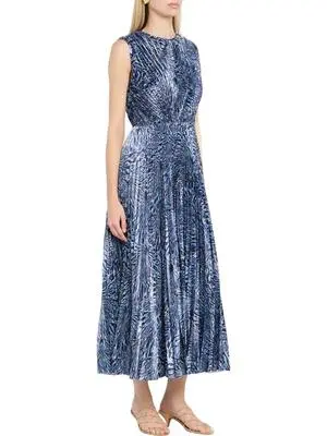Ulla Johnson Malin Pleated Satin Midi Dress - Lapis