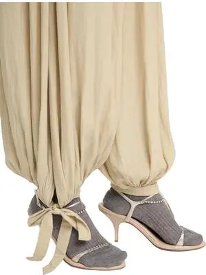 Chloé Balloon Trousers With Tie Details - Hay Green