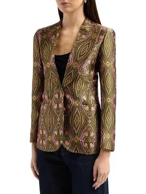 Etro Single-breasted Jacquard Tailored Jacket - Multicolor
