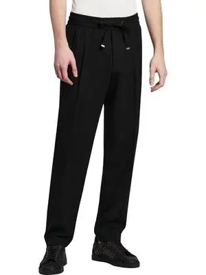 Dolce & Gabbana Apos;s Elasticized Stretch-wool Straight-leg Trousers - Nero