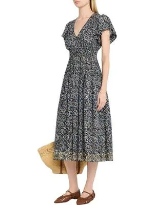Ulla Johnson Lyria Printed Cotton Midi Dress - Midnight