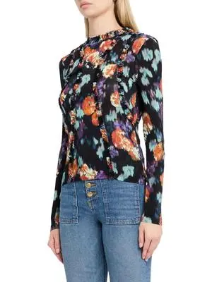 Ulla Johnson Clover Long-sleeve Jersey Top - Nocturne
