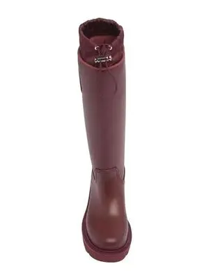 Moncler Kickstream High Waterproof Rain Boots - Medium Red