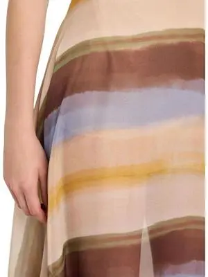 JBQ Keira Watercolor Stripe Maxi Skirt Blue Multi