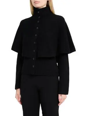 Vince Wool-blend Turtleneck Cape - Black