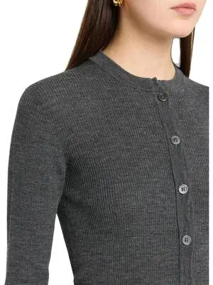 Thom Browne Rib-knit Wool Cardigan - Medium Grey