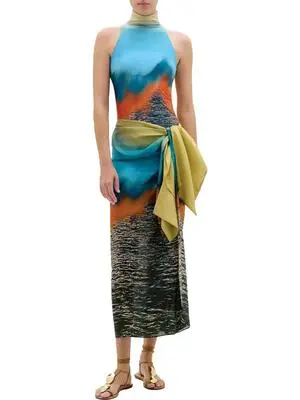 Silvia Tcherassi Viveka Midi Pareo Skirt Sunset