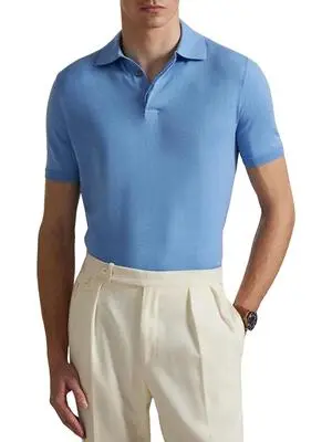 Polo Ralph Lauren Apos;s Cotton Knit Short-sleeve Polo Sweater - Sky Blue