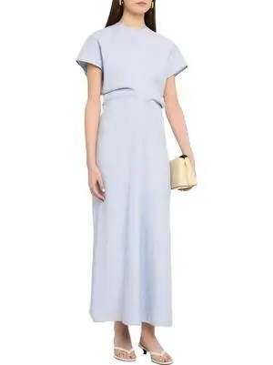 TOTEME Slouch Waist Short-sleeve Ankle Dress - Sky