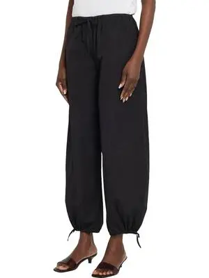 TOTEME Drawstring Cotton Balloon Pants Black