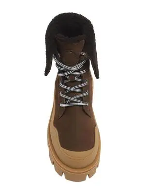 MONCLER Peak Snowcap Shearling And Leather Ankle Boots