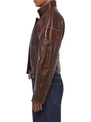 Helmut Lang Leather Jacket - Saddle