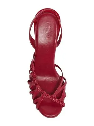 Chloé 95mm Estra Knotted Leather Sandals - Raspberry