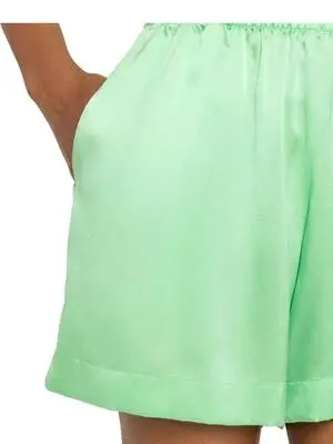 Sablyn Brynn High-rise Pull-on Silk Shorts - Lime