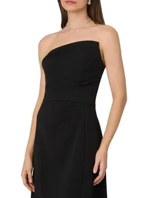 Shoshanna Dory Asymmetric Strapless Gown - Jet