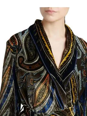 Etro Paisley Velvet Wrap Jacket - Printed Br