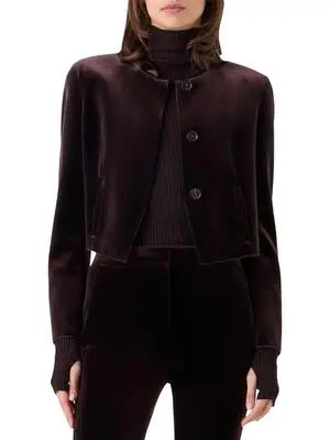 AKRIS Kadet Velvet Neoprene Short Jacket