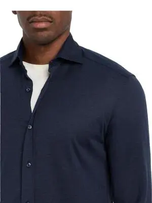 Brunello Cucinelli Apos;s Silk And Cotton Jersey Long-sleeve Polo Shirt - Ocean