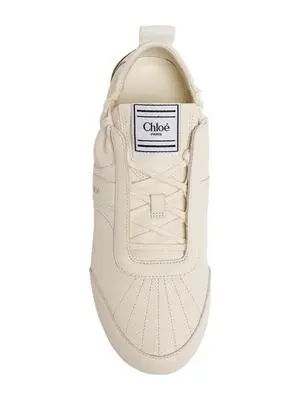 Chloé Kick Leather Low-top Sneakers - Eggshell