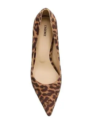 L & APOS;AGENCE 90mm Maelle Suede Pumps - Leopard