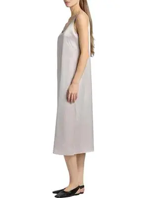 LESET Barb Scoop Midi Dress - Cement