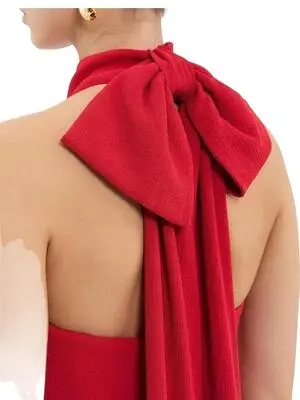 Rebecca Vallance Raziel Crepe Column Gown - Red