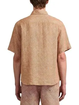 Frescobol Carioca Apos;s Castro Angra Madeira-print Linen Button-front Shirt - Copper