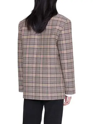ANINE BING Quinn Check Single-breasted Blazer