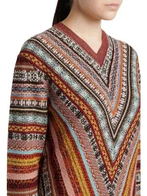 Etro Fair-isle Wool-blend Crewneck Sweater - Multicolou