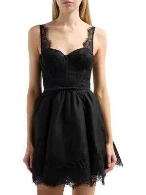 Zimmermann Valiant Lace-trim Mini Dress - Black