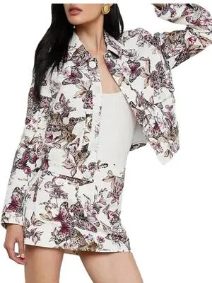 L & APOS;AGENCE Nyx Cropped Jacket - White Multi